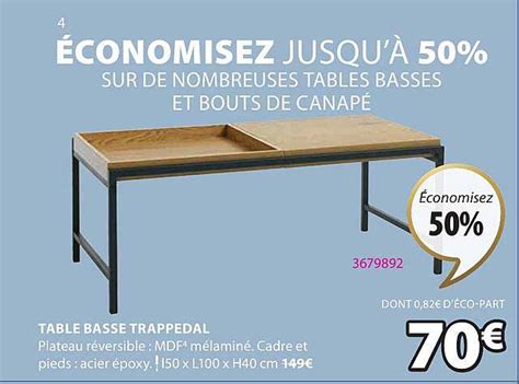 Promo Table Basse Trappedal Chez Jysk Icataloguefr