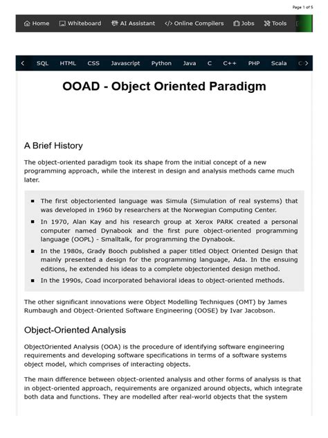 Object Oriented Paradigm Pdf Object Oriented Programming Class