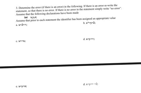 Solved 1 If W X Y Z Are Declared As Int And X Is