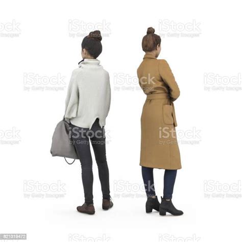 다시 여자의 서 한 쌍의 보기 흰색 배경 고립 된 3 차원 렌더링에 그림입니다 가득 찬에 대한 스톡 사진 및 기타 이미지