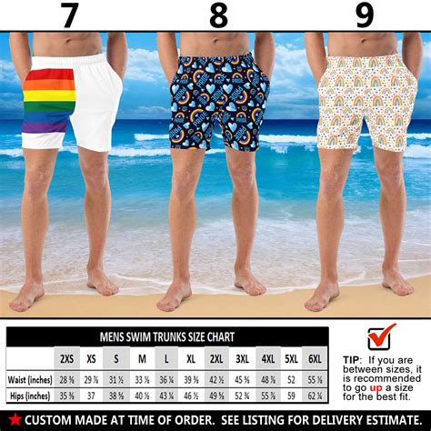 Mens Gay Pride Swim Trunks 1 Pride Month Parade Rainbow Etsy