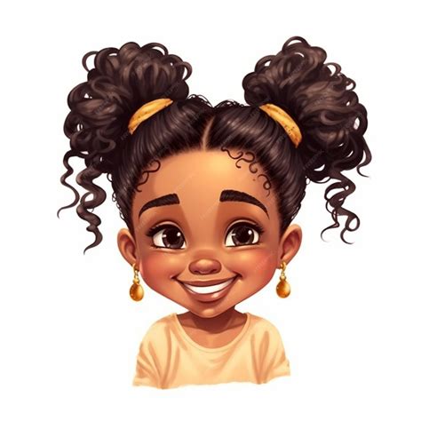 Premium Photo A Cartoon Girl With Curly Hair And Big Eyes Generative Ai