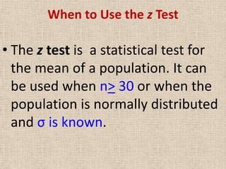 Hypothesis Testing Z Test PPTX Business Accounting Finance Business