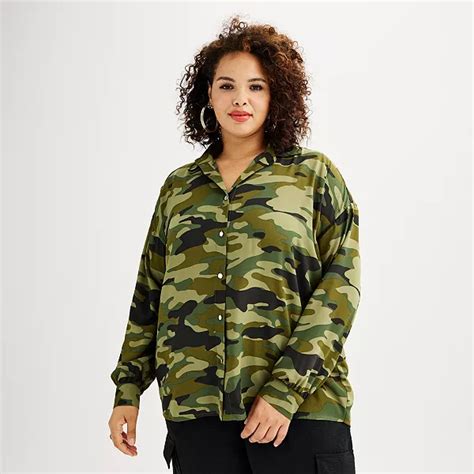 Plus Size Intempo Button Front Shirt
