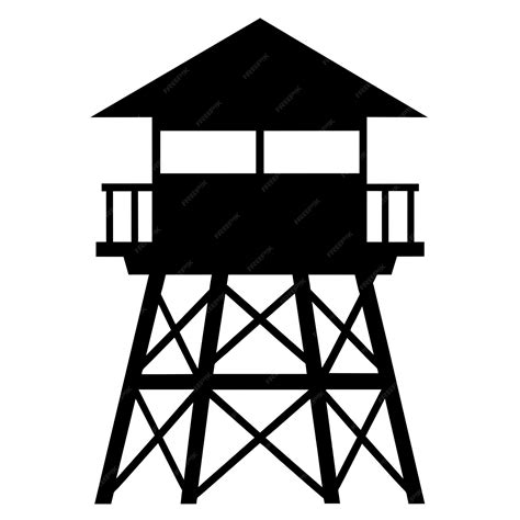 Premium Vector Lifeguard Tower Vector Silhouette Black Color