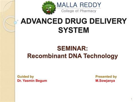 Recombinant Dna Technology Main Ppt Pptx Genetics Science
