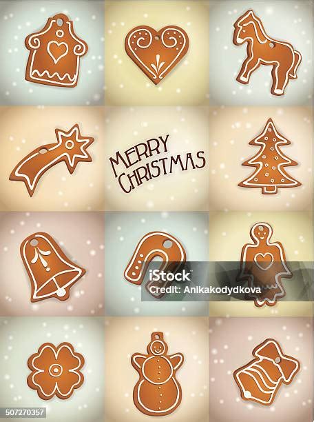 Latar Belakang Natal Dengan Roti Jahe Ilustrasi Stok Unduh Gambar