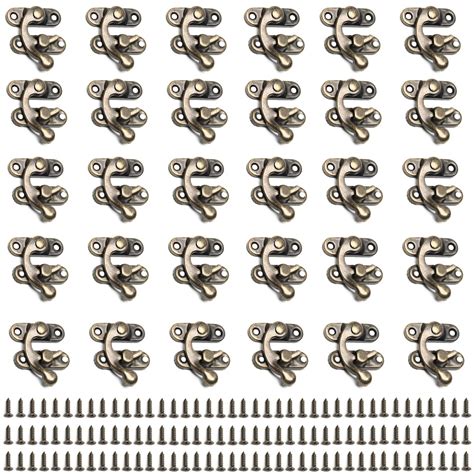 Small Hook And Eye Latch 2pcs Bronze Mini Swing Arm Clasp Latch Antique