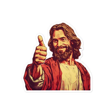 Jesus Giving A Thumb Up Sticker Jesus Christ Decal Kiss Cut