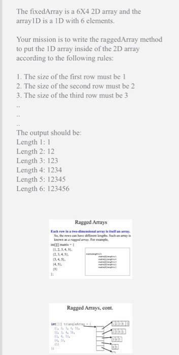 Solved The Fixedarray Is A 6x4 2d Array And The Array1d Is A
