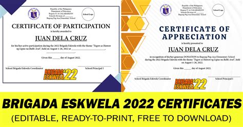 Deped Brigada Eskwela Certificate Template Pdf Philippines Porn Sex