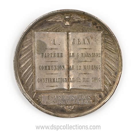 Médaille de Baptême Communion et Confirmation par ROQUELAY et DESAIDE