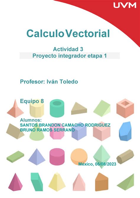A3 Eq8 Actividad 3 Calculo Vectorial Actividad 3 Proyecto