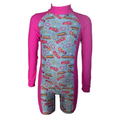 Girls Long Sleeve Swimming Suit Just Jump