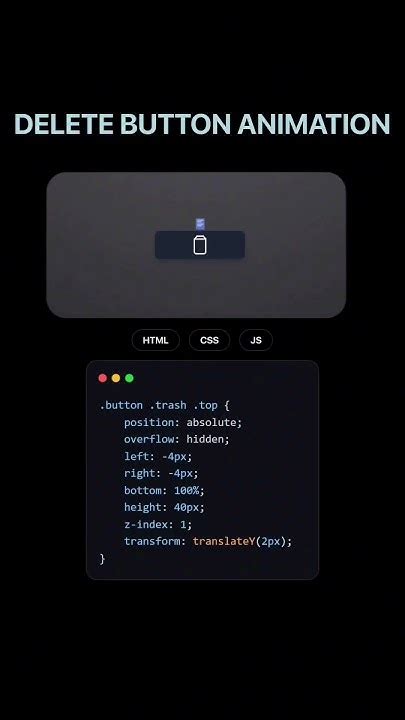 Delete Button Animation Html Css Js Youtube