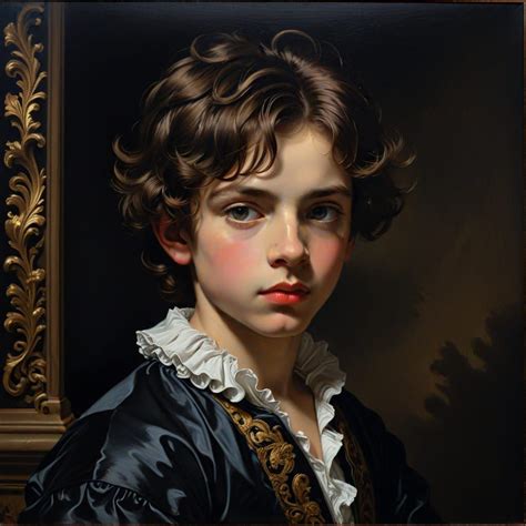 Portrait Of A Boy In The Baroque Rococo Style