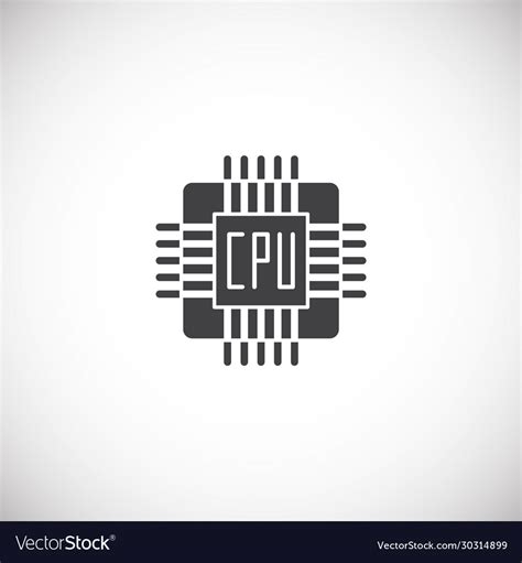 Processor Chip Related Icon On Background Vector Image