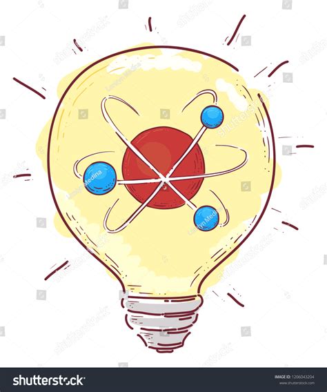 Illustration Light Bulb Atom Inside Stock Vector Royalty Free