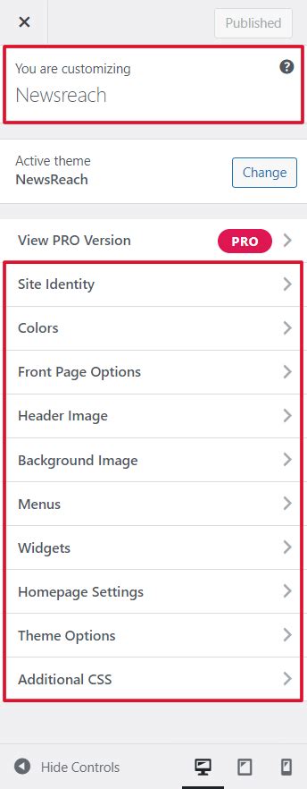 additional css themeinwp documentation