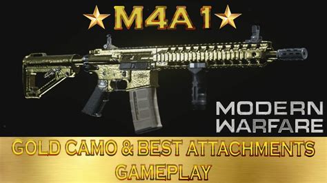 Modern Warfare M4a1 Gold Camo And Best Attachments Gameplay Youtube