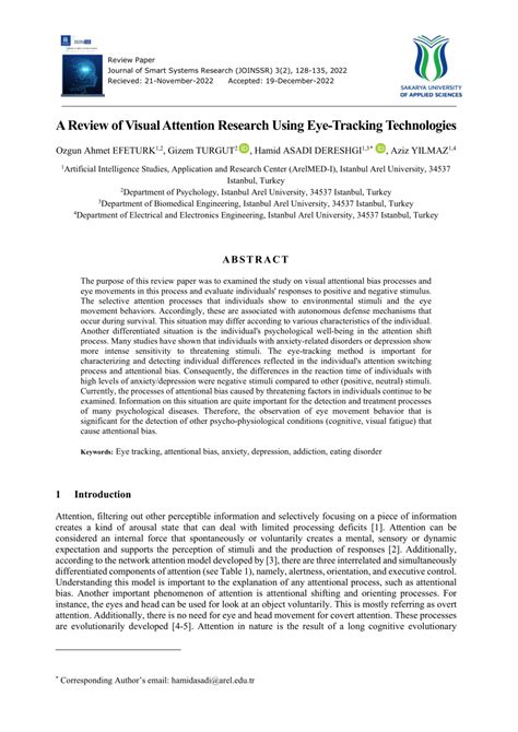 PDF A Review Of Visual Attention Research Using Eye Tracking Technologies