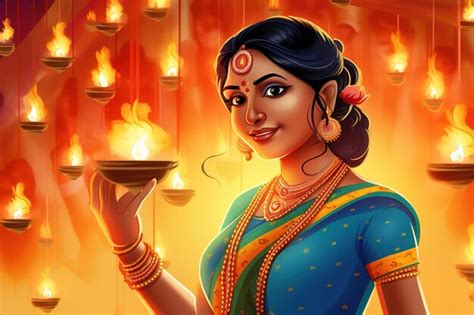 Premium Ai Image Teej Festival Illustration