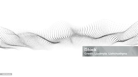 움직이는 점의 물결 추상적인 흰색 배경입니다 벡터 3d 그림입니다 데이터에 대한 스톡 벡터 아트 및 기타 이미지 데이터
