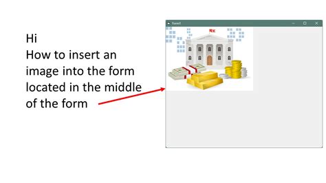 How To Insert An Image Into The Form Located In The Middle Of The Form