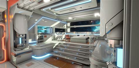 Sci Fi Space Station Unreal Engine 4 Futuristic Interior Design