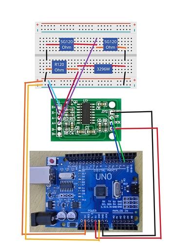 Measuring Strain With 2 Straingauges 3296w Variable Resistor Hx711 Arduino General
