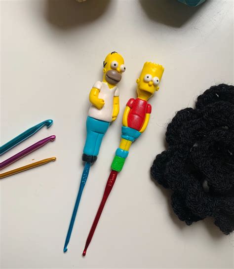 Bart Simpson Crochet Hook Polymer Clay Crochet Hook Bart Etsy