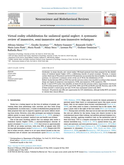 J10 Yog Virtual Reality Rehabilitation For Unilateral Spatial Neglect Q1 Dr Ta Pdf Virtual