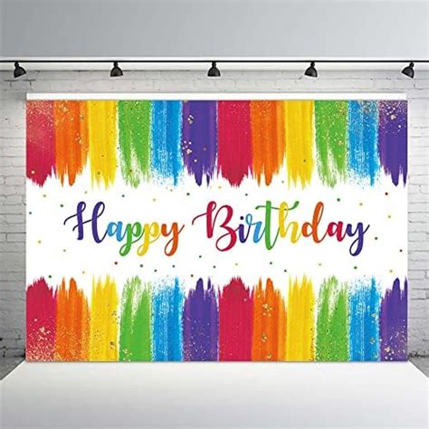 Rsuuinu Happy Birthday Backdrop Art Theme Paint Birthday