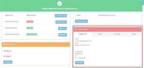 How To Modify Whoiscontact Details Of My Domain Knowledge Base
