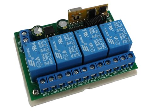 Módulo Relé 12v Para Controle Remoto 433mhz 4 Canais 10a Compatível
