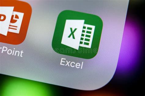 Microsoft Exel Application Icon On Apple IPhone X Screen Close Up Microsoft Office Exel App