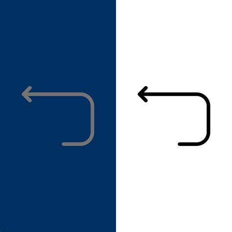 Arrow Loop Loop Arrow Back Icons Flat And Line Filled Icon Set Vector Blue Background
