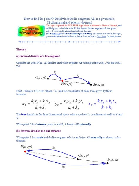 how to find the point that divides a line segment in a given ratio