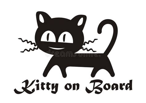 Cat Kitty Aboard Label On Window Eps Stock Vector Illustration Of