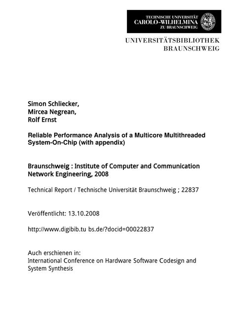 pdf reliable performance analysis of a multicore multithreaded system