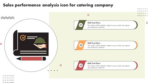 Sales Performance Analysis Icon For Catering Company Ppt Example