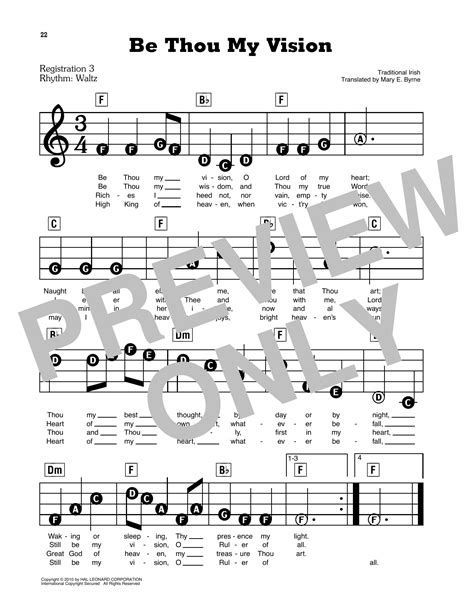 Be Thou My Vision Lead Sheet Printable Vocabulary Flashcards