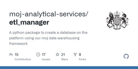 GitHub Moj Analytical Services Etl Manager A Python Package To Create A Database On The