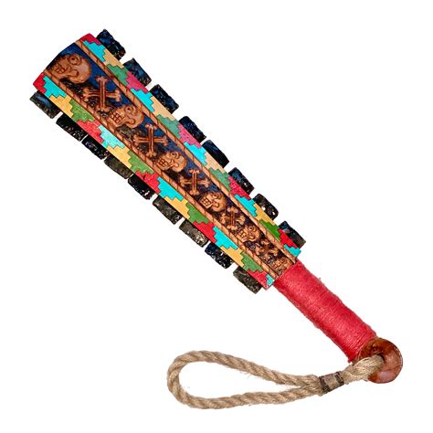 Macuahuitl Aztec Club 17” Skulls And Cross Bones Tochtli Cultural Wear