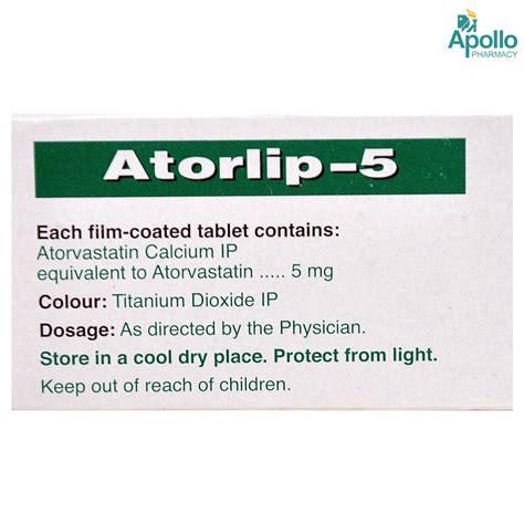 Atorlip 5 Tablet 10s Price Uses Side Effects Composition Apollo