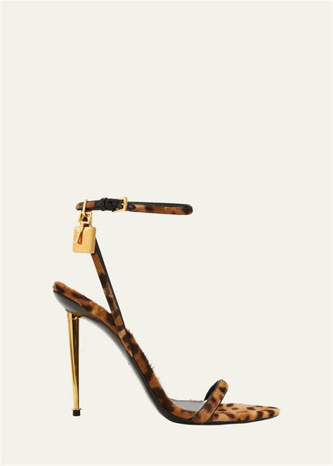 Tom Ford Lock 105mm Leopard Ankle Strap Sandals Bergdorf Goodman