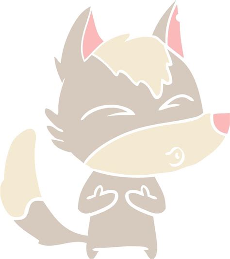 Flat Color Style Cartoon Wolf Whistling 12158580 Vector Art At Vecteezy