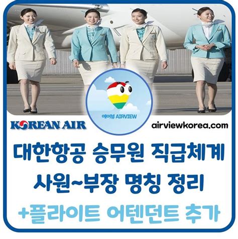 대한항공 객실승무원 직급 명칭 변경 플라이트 어텐던트