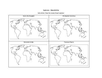 World History II Explorers Map Activity By Elizabeth Irvin TpT