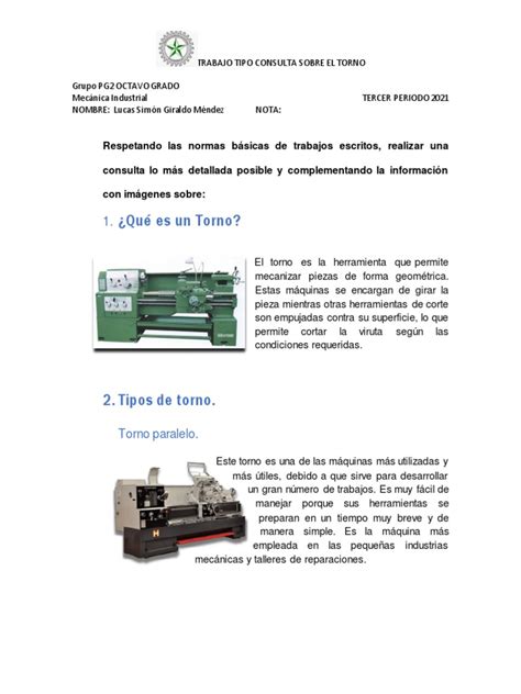 Taller Torno Pdf Perforar Mecanizado